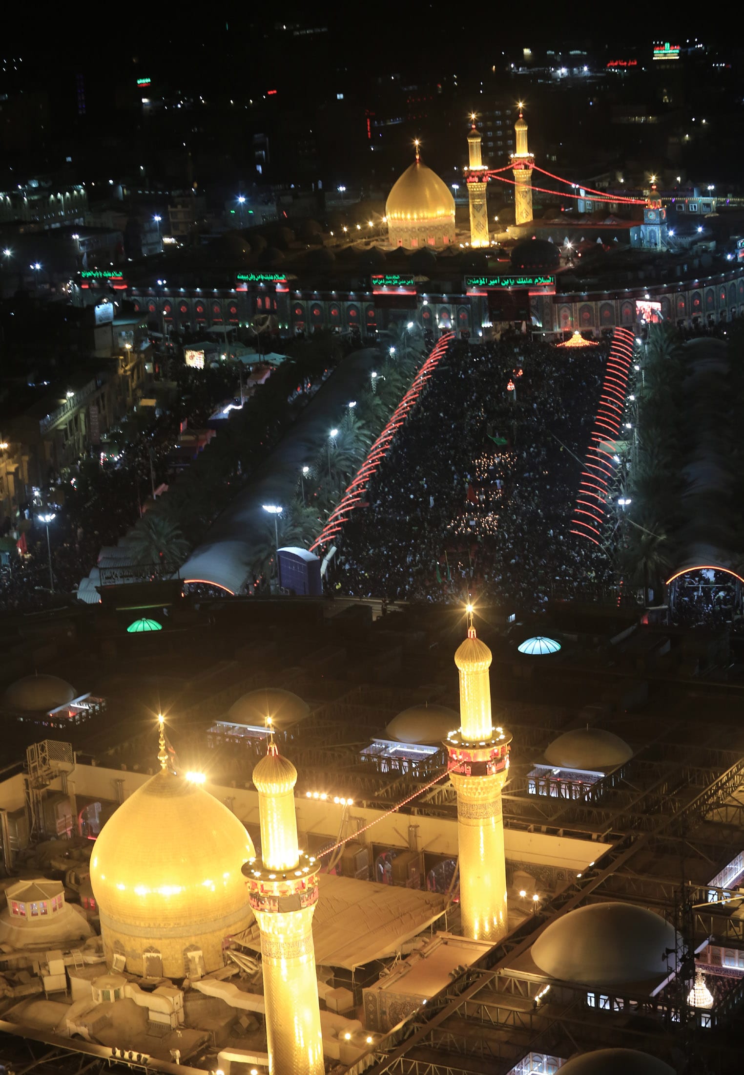 Aerial view of Imam Hussein shrine and Imam Abbas shrine – Middle East ...