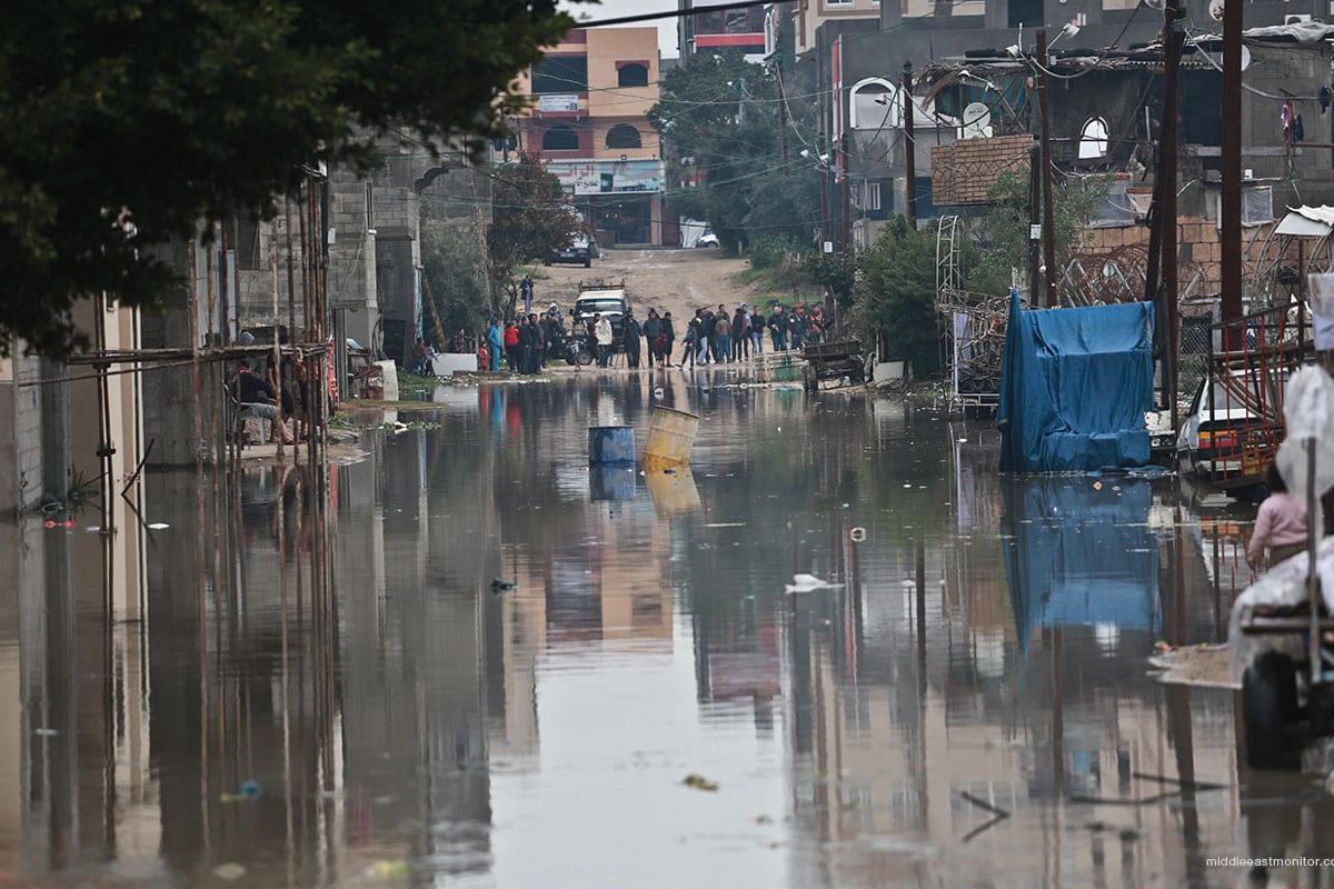 Palestinians evacuate homes as heavy rains flood Gaza – Middle East Monitor
