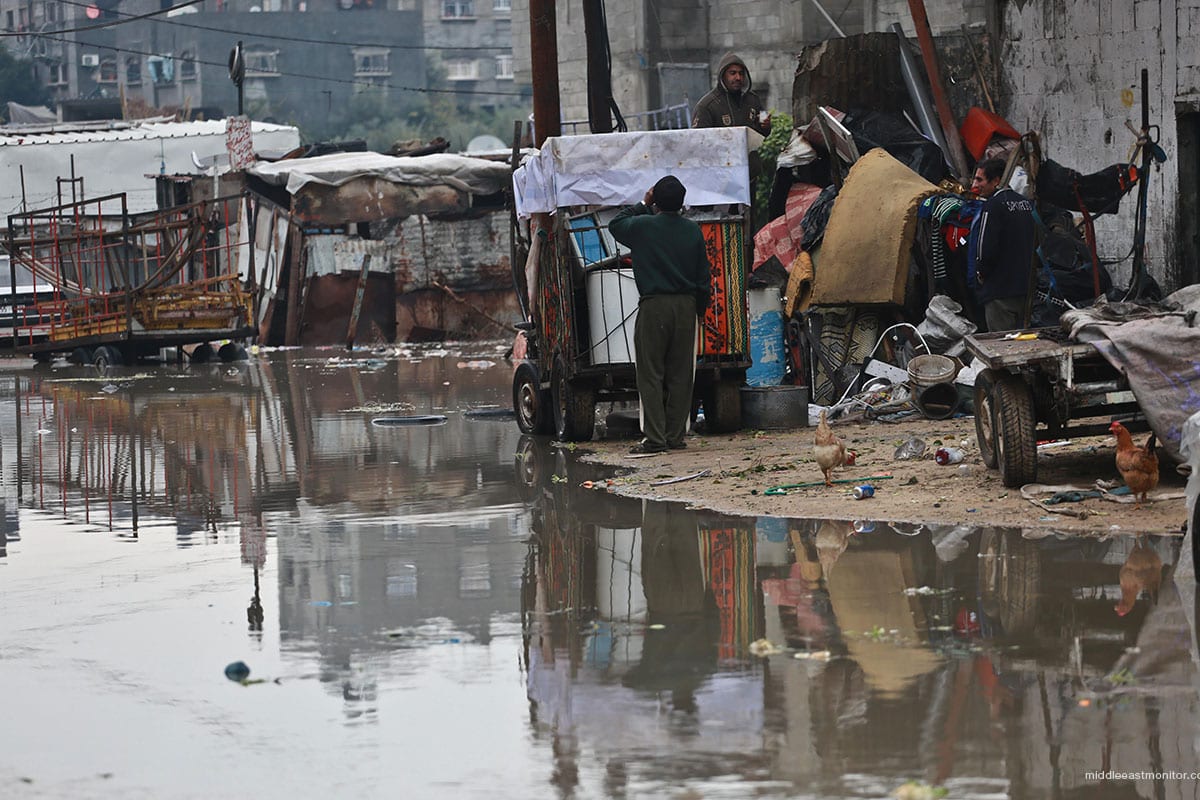 Palestinians evacuate homes as heavy rains flood Gaza – Middle East Monitor