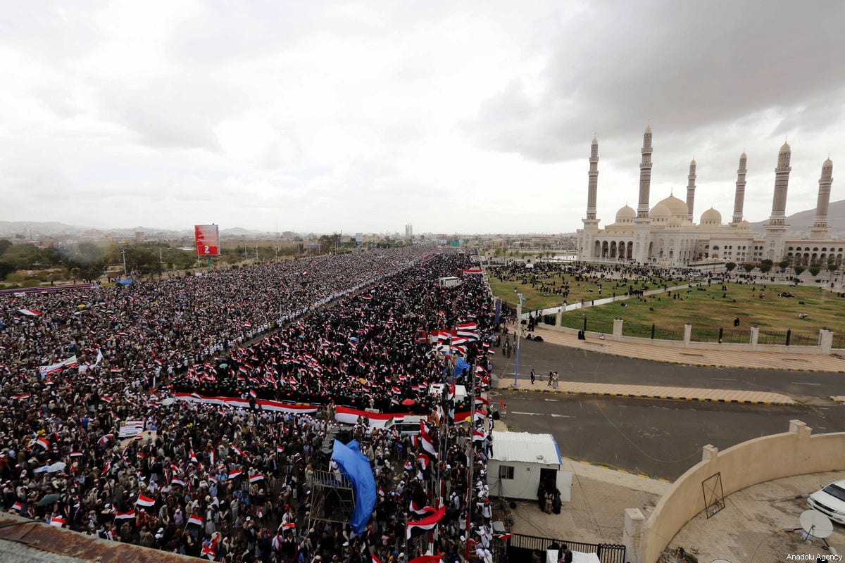 Thousands of Yemenis rally in Sanaa on war’s second anniversary ...