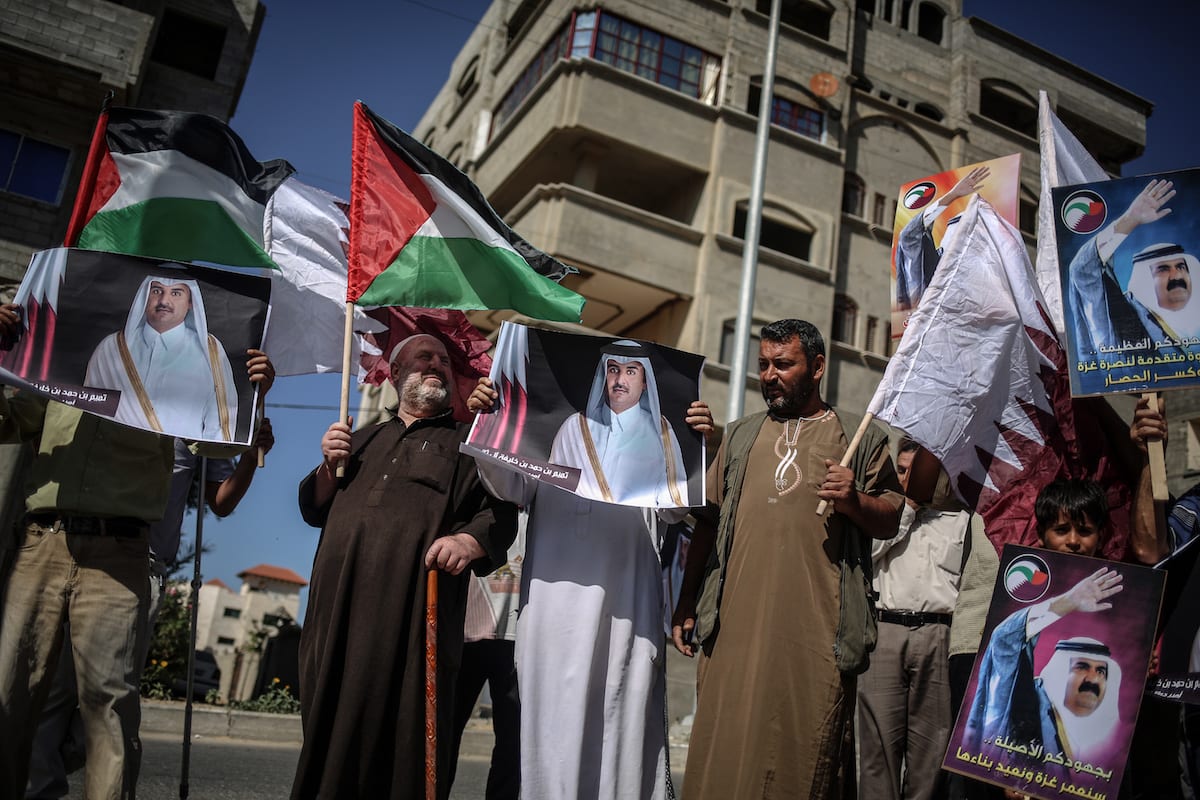 Pro-Qatar demonstration, Gaza – Middle East Monitor