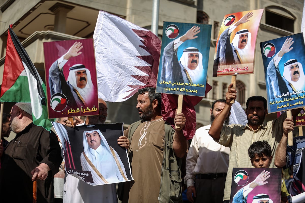 Pro-Qatar demonstration, Gaza – Middle East Monitor