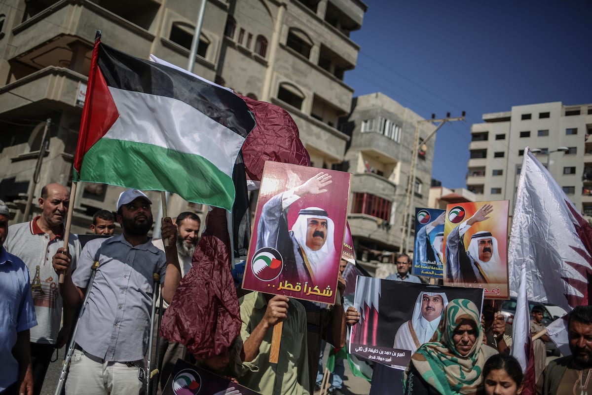 Pro-Qatar demonstration, Gaza – Middle East Monitor