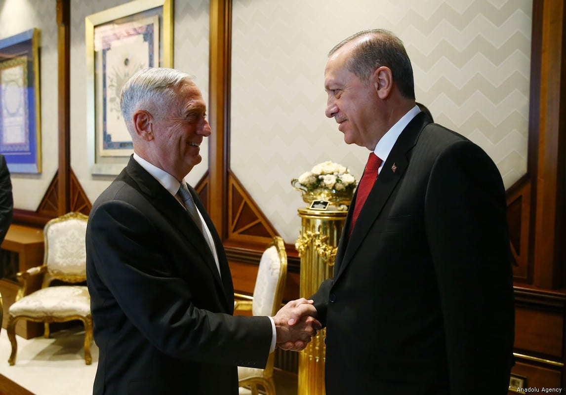 Turkish President Erdogan receives US Secretary of Defence Mattis ...