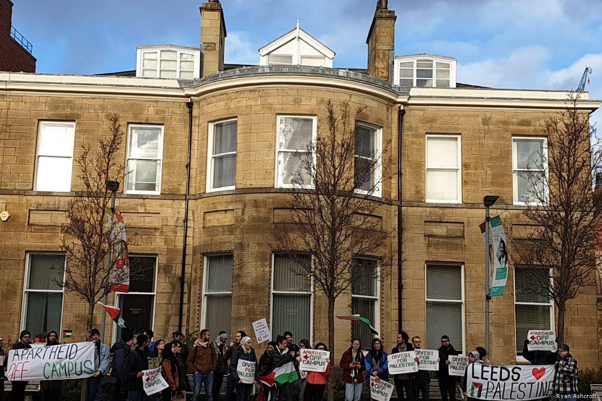 Students from 30 UK universities protest against investment in Israel ...