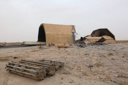 TRIPOLI, LIBYA – MAY 18: A view of Al-Watiya airbase occupied by ...