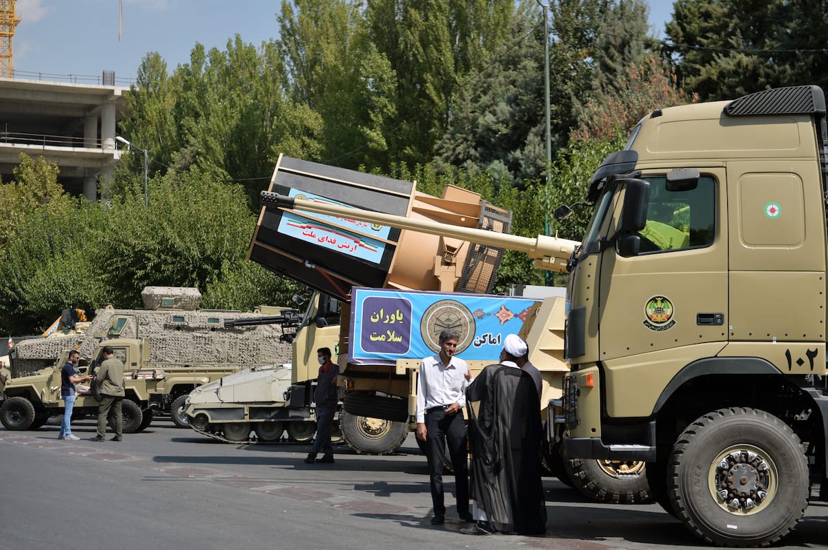 TEHRAN, IRAN – SEPTEMBER 21: A view from the Holy Defense Museum, built ...