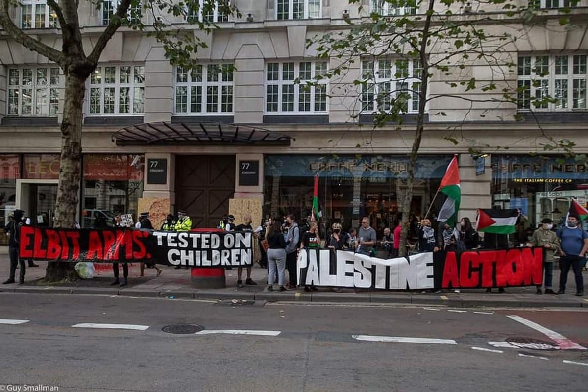 Palestine rights activists arrested protesting against Israel arms ...