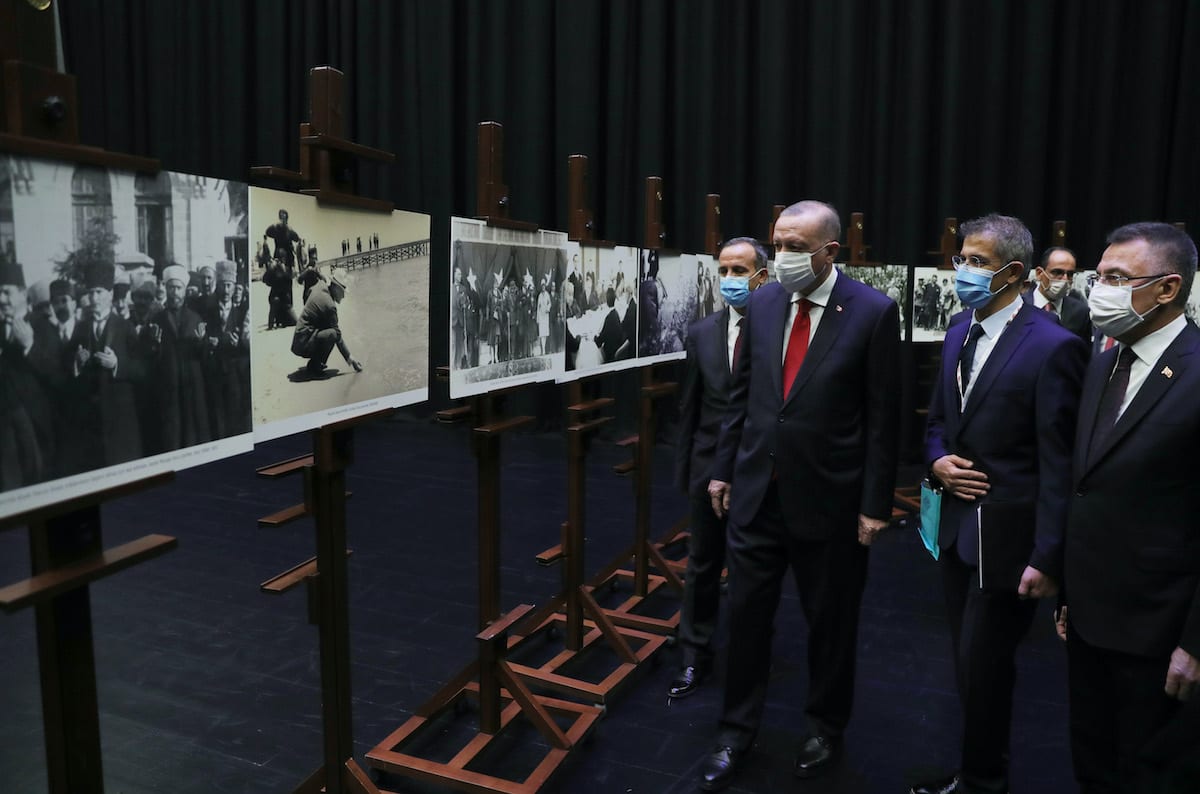 ANKARA, TURKEY – NOVEMBER 10: Turkish President Recep Tayyip Erdogan (3rd R) visits the ...