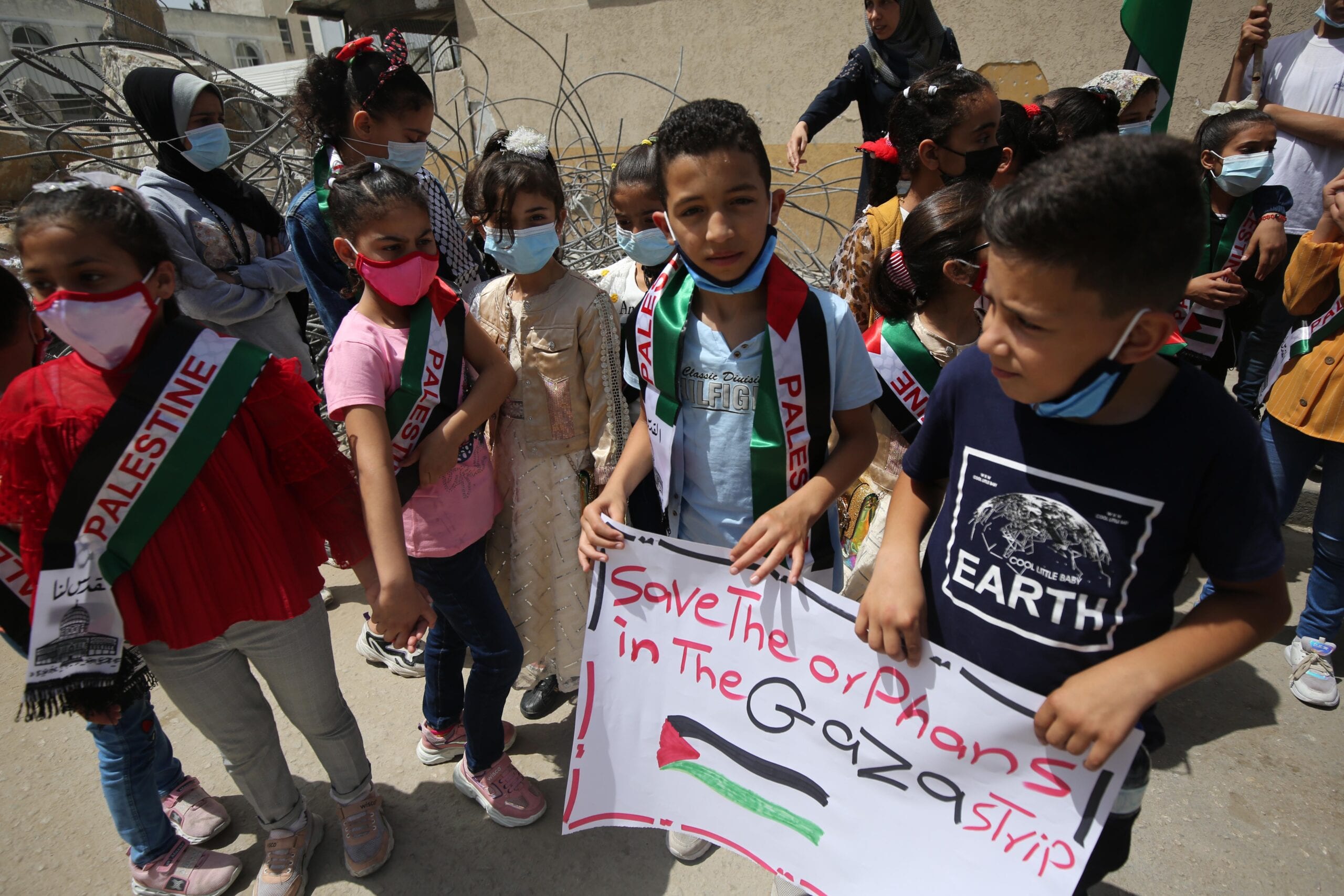 Gaza’s children protest against Israel’s destruction of orphanage ...