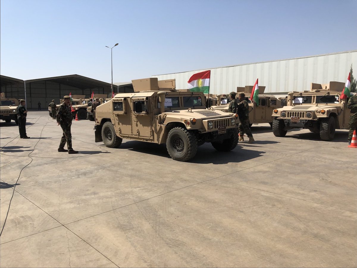 ERBIL, IRAQ – SEPTEMBER 08: A view of military vehicles as US-led anti ...