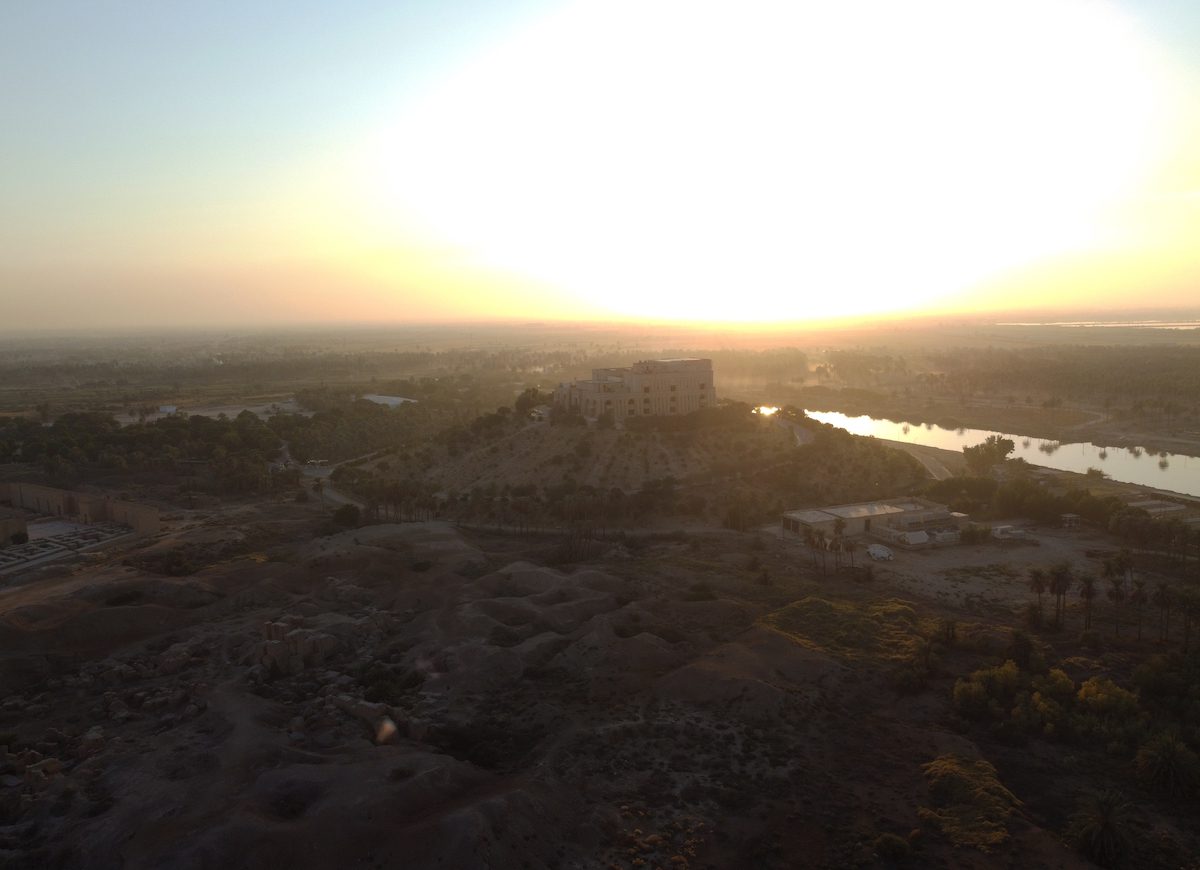 BABIL, IRAQ – NOVEMBER 05: A drone photo shows an aerial view of the ...