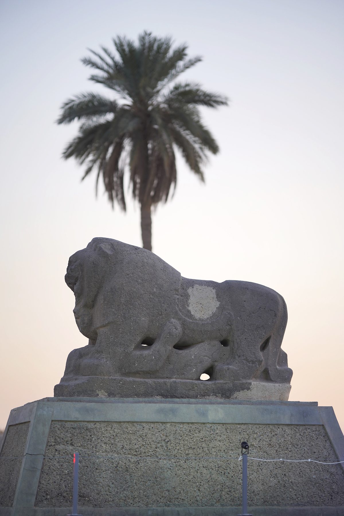 BABYLON, IRAQ – NOVEMBER 8: A photo shows the statue of Lion of Babylon ...