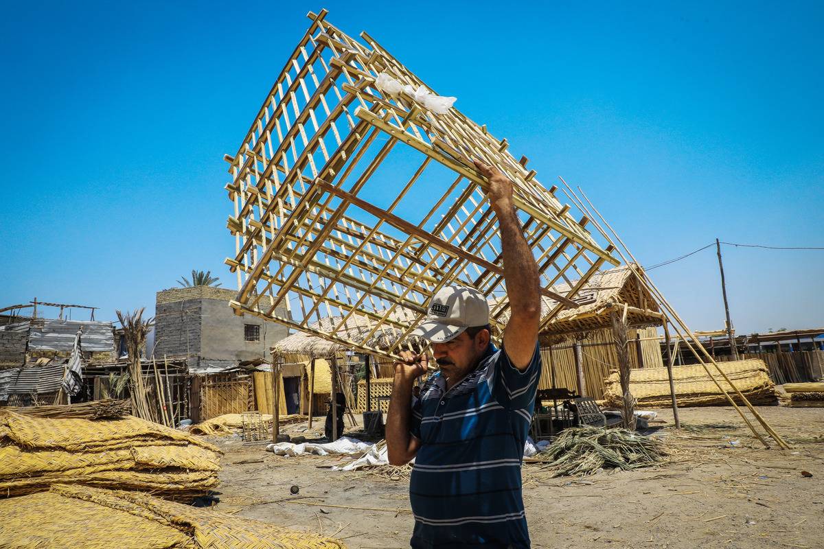 Furniture made from the stem of date palm leaves in Iraq – Middle East ...