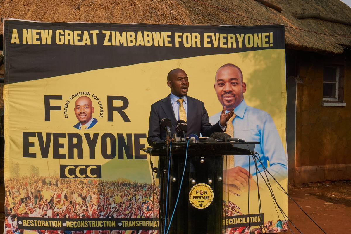 CCC President Nelson Chamisa holds press conference after Zimbabwean ...