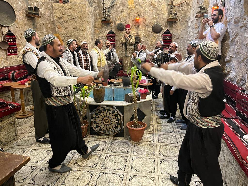 People perform Syrian traditional dance ”Arade” in Jordan – Middle East ...