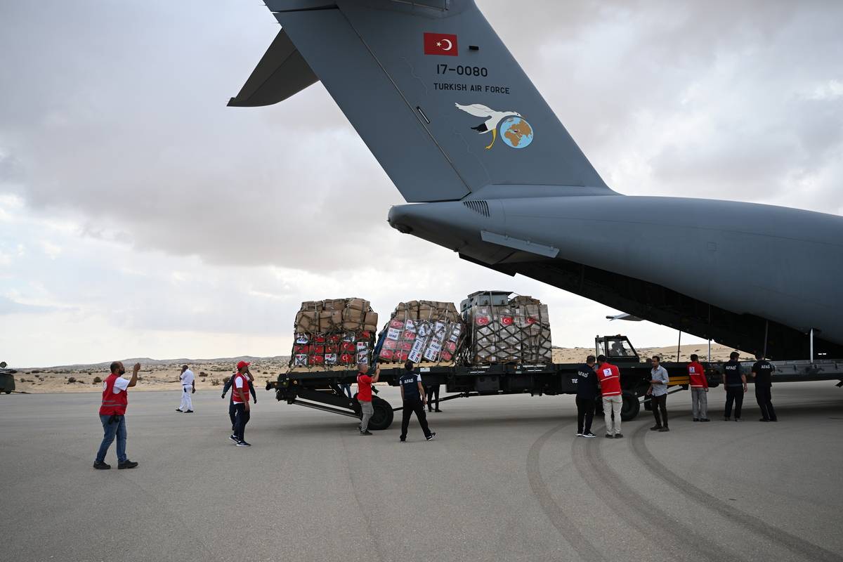 Third plane carrying humanitarian aid for Gazans from Turkiye lands in ...