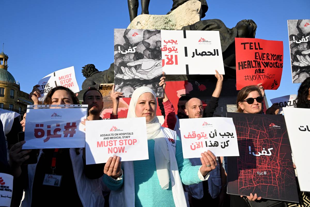 Doctors Without Borders stage pro-Palestinian demonstration in Beirut ...