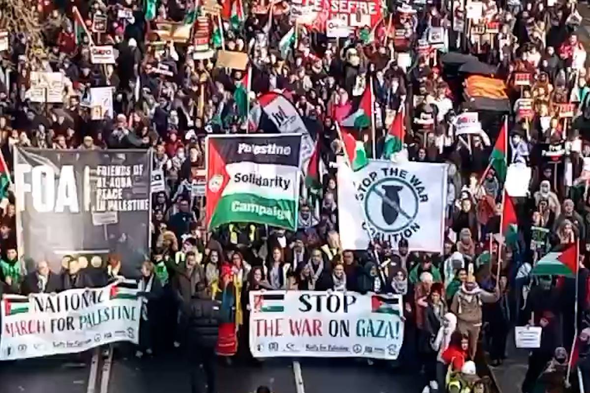 London Protests Demand Ceasefire Solidarity With Gaza Middle East