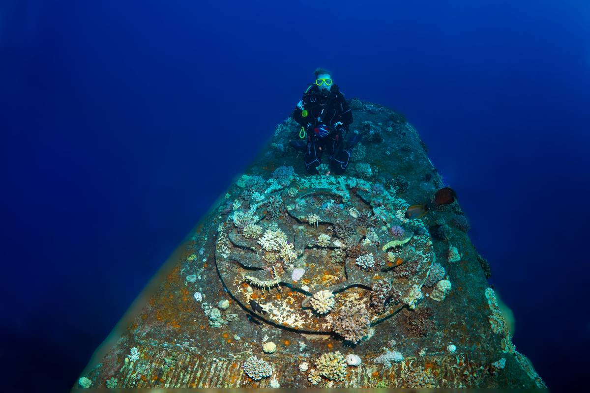 Underwater views of the wreck of the Salem Express ferry carrying ...
