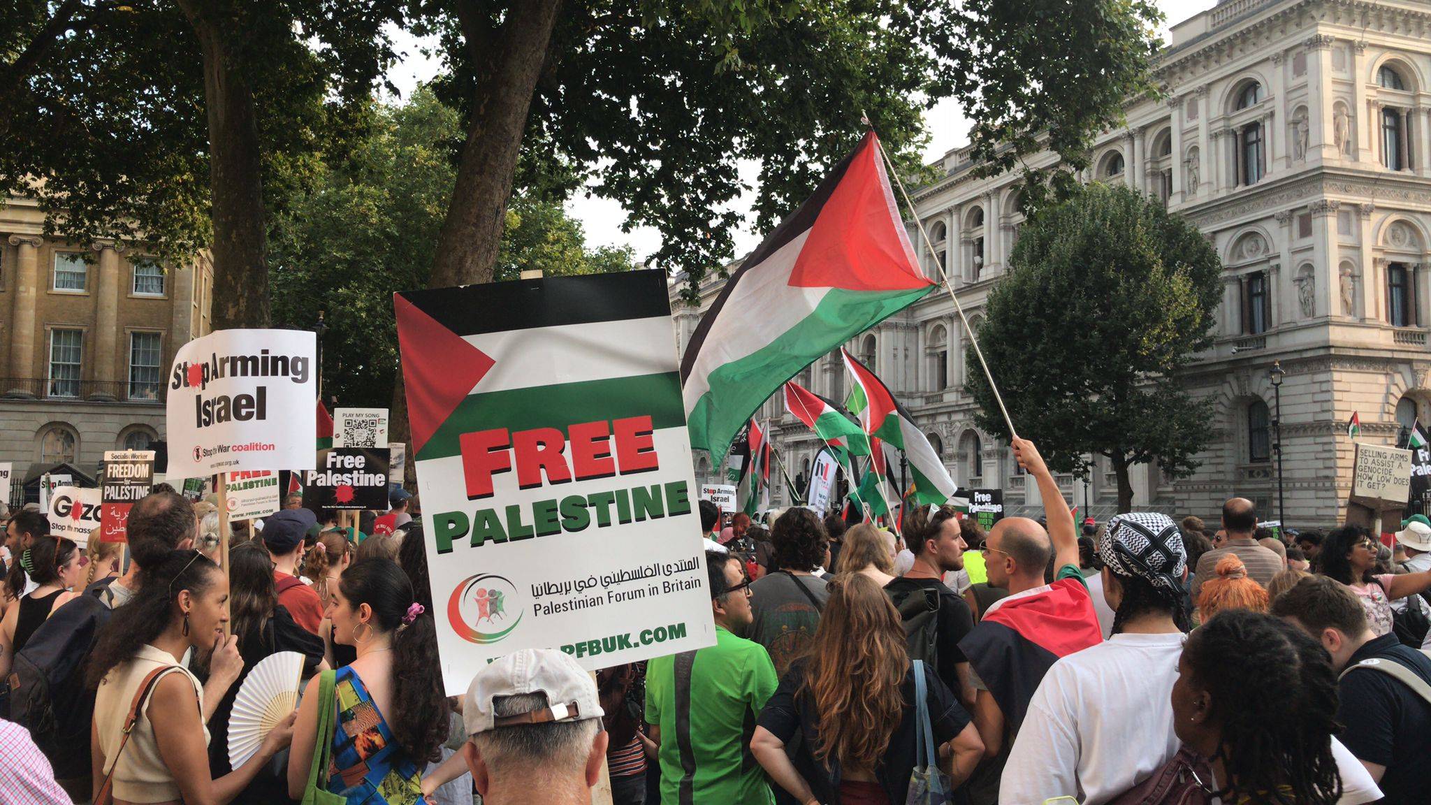 Emergency demonstration at 10 Downing Stree, London calling on the ...