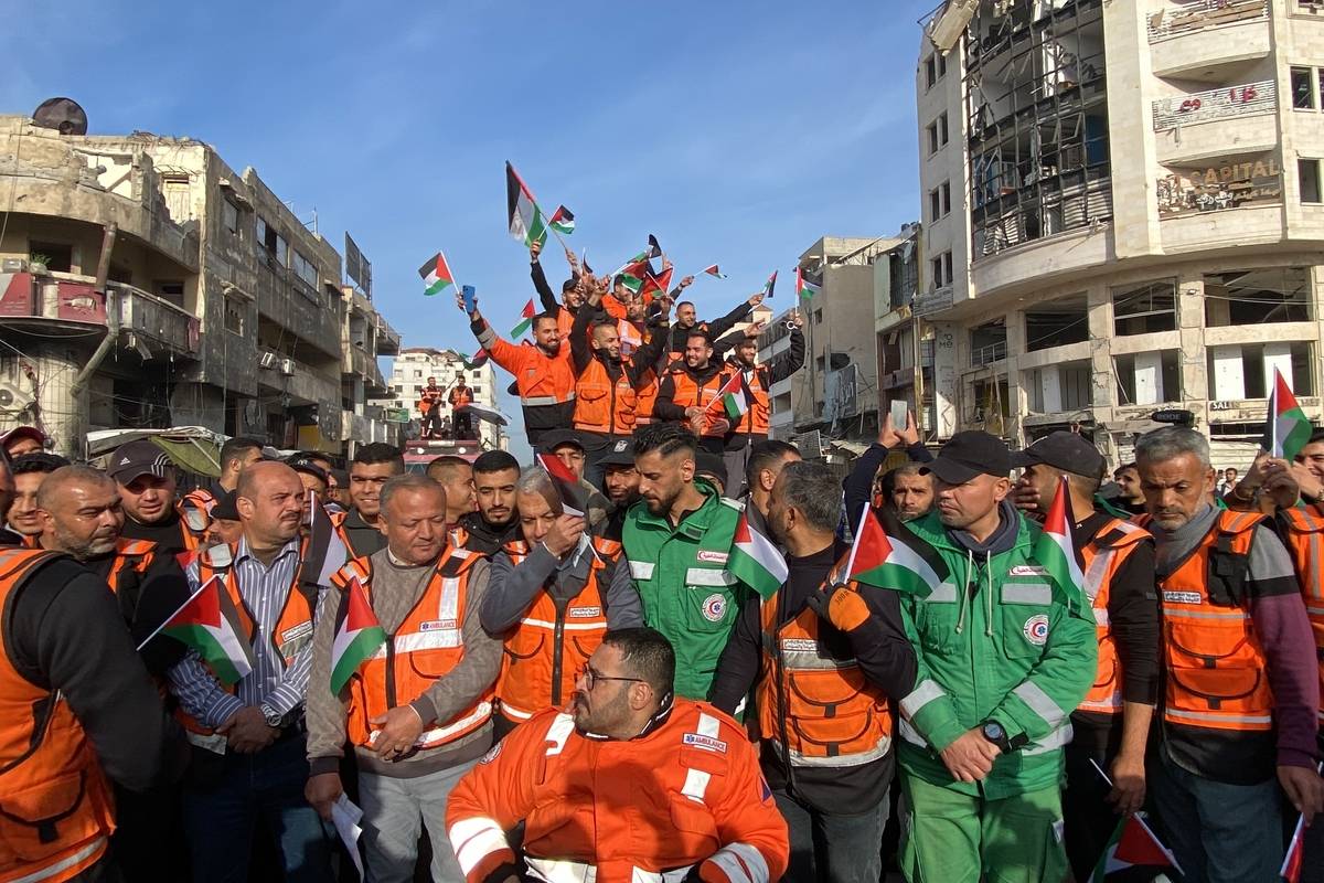 Palestinian civil defense workers celebrate ceasefire in Gaza – Middle ...
