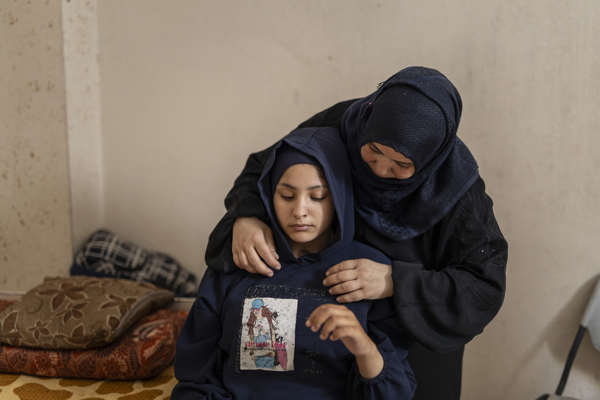 13-year-old Talaa hopes to walk again after Israeli strike in Gaza ...