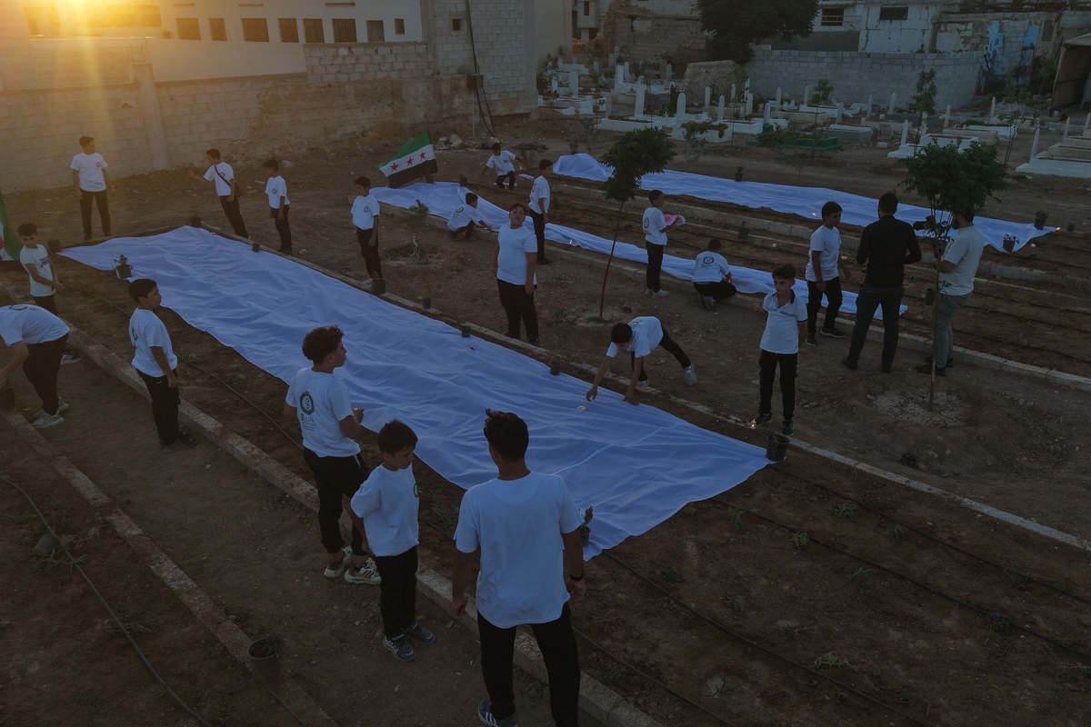 Memorial ceremony in Syria on the 13th anniversary of the Darayya ...