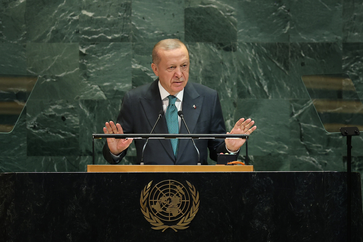 Turkish President Erdogan attends the United Nations General Assembly ...