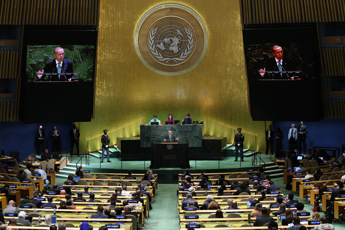 Turkish President Erdogan attends the United Nations General Assembly ...