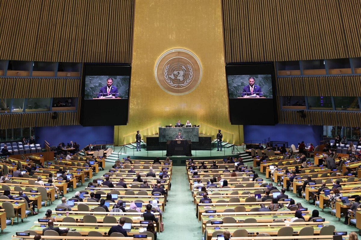 Syrian President Ahmed al-Sharaa addresses the UN General Assembly ...