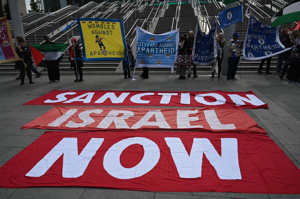 Demonstration held at Wembley for Israel’s suspension from UEFA and ...