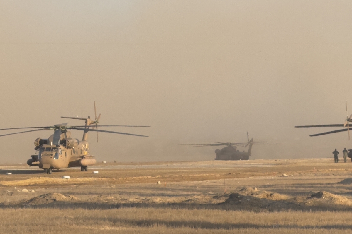 Hostage-prisoner exchange activity at Reim Military Base in Israel ...