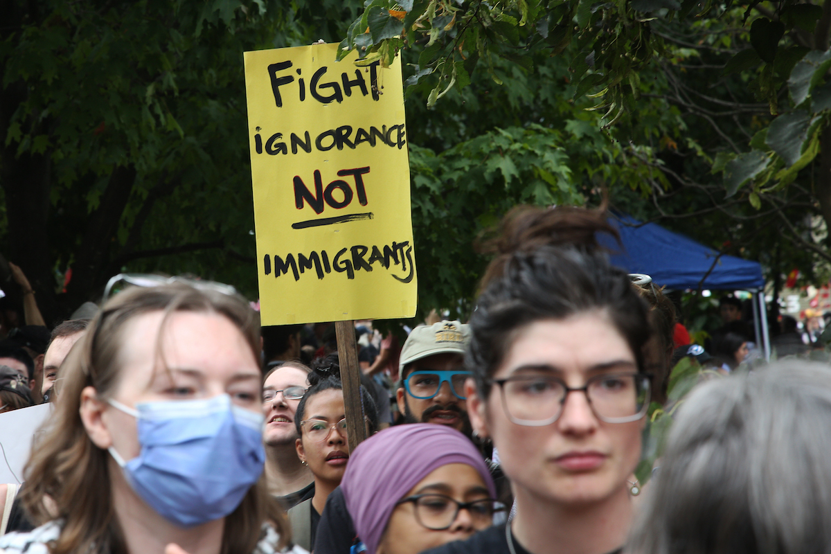 Anti-immigration Rally And Pro-immigration Counter-demonstration In ...