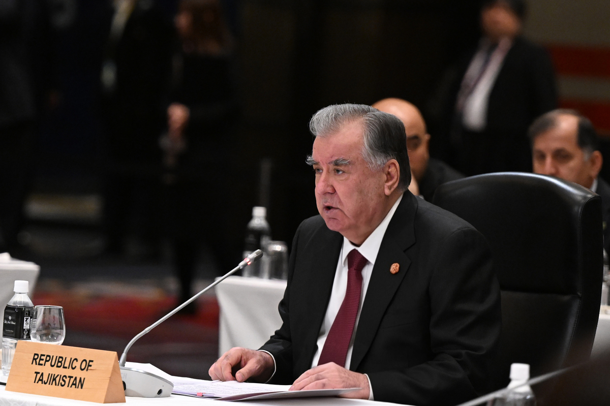 Tajikistan’s President Emomali Rahmon attends the “Central Asia plus ...