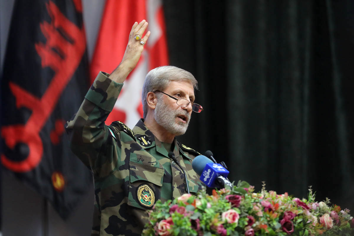 Commander-in-chief of the Iranian Army Amir Hatami attends the ceremony ...