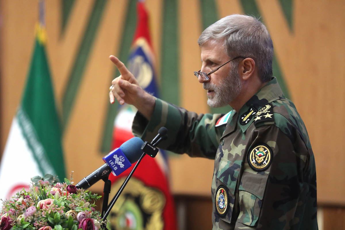 Commander-in-chief of the Iranian Army Amir Hatami attends the ceremony ...