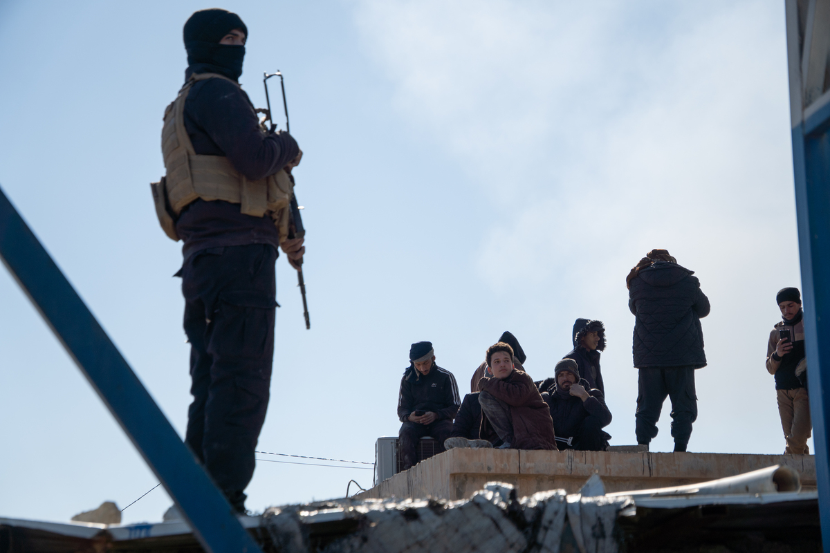 Syrian security forces take measues at al-Hawl Camp in Al-Hasakah ...