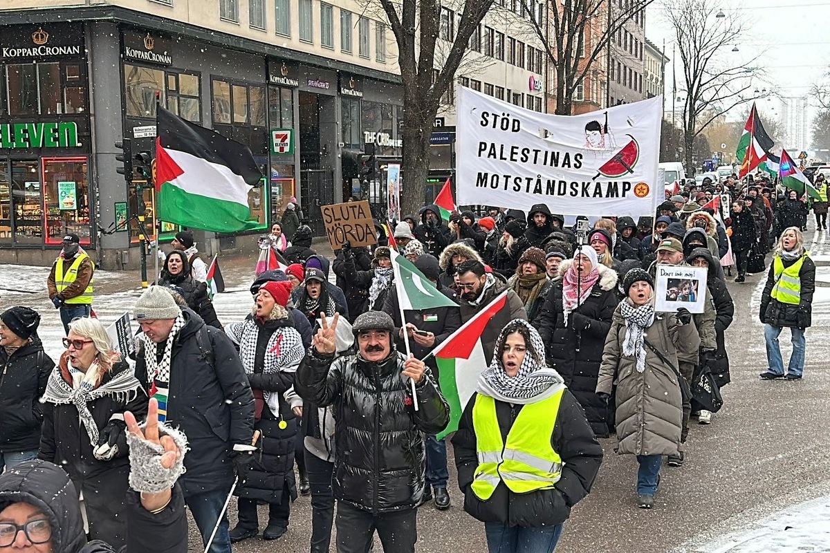 Stockholm protest condemns Israeli attacks on Gaza despite ceasefire ...