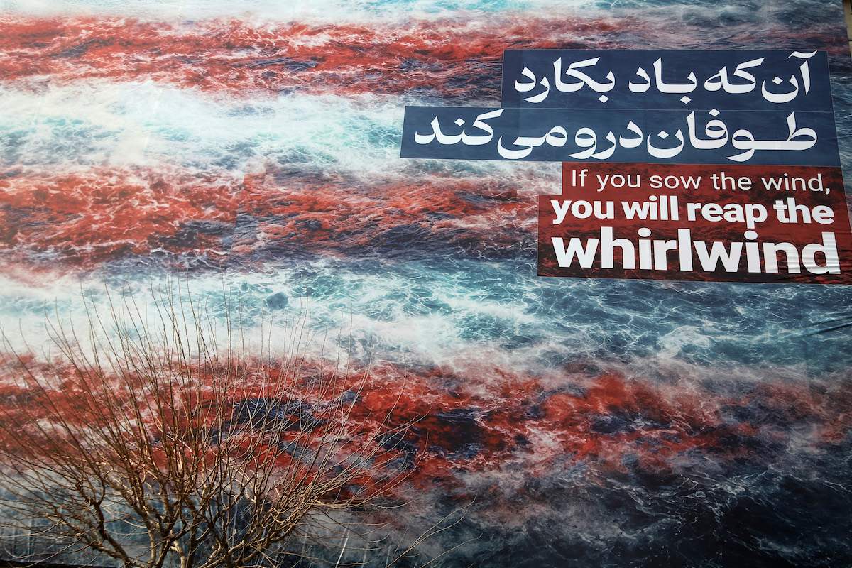 Anti-U.S. banner displayed in Tehran amid rising US-Iran tensions ...